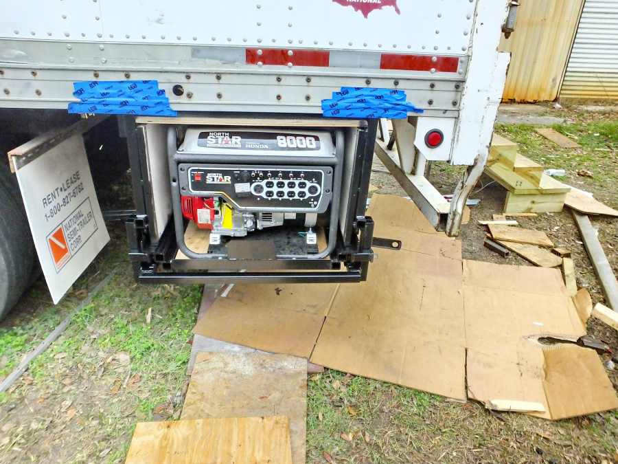 Generator cage build for a Mobile Escape room tractor trailer.