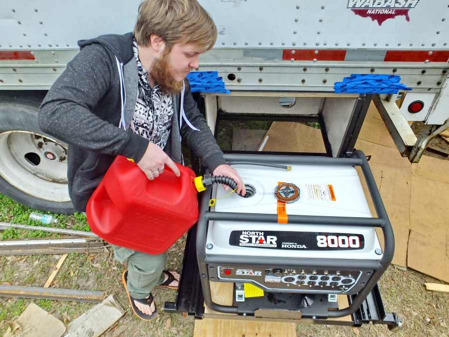 Generator cage build for a Mobile Escape room tractor trailer.